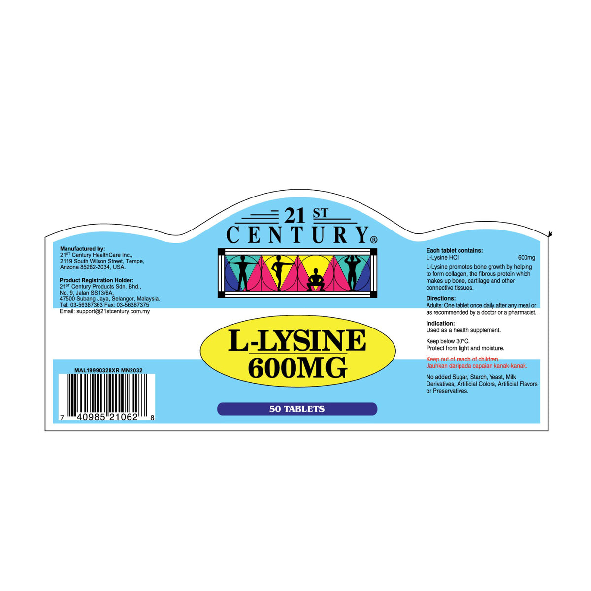 L-Lysine 600mg Tab 50's