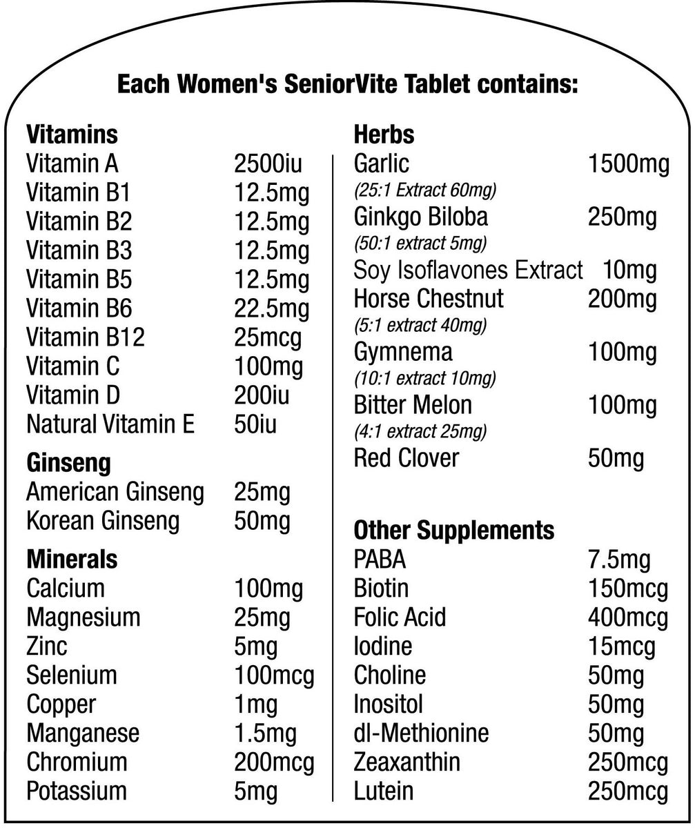 Women's Senior Vite Tab 30's